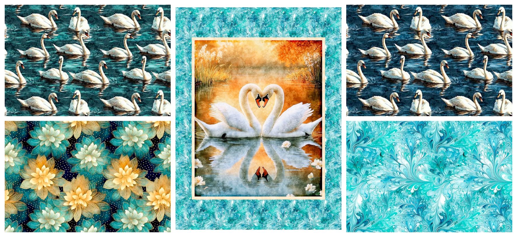 Swan Song Panel - Pili Pala Fabrics