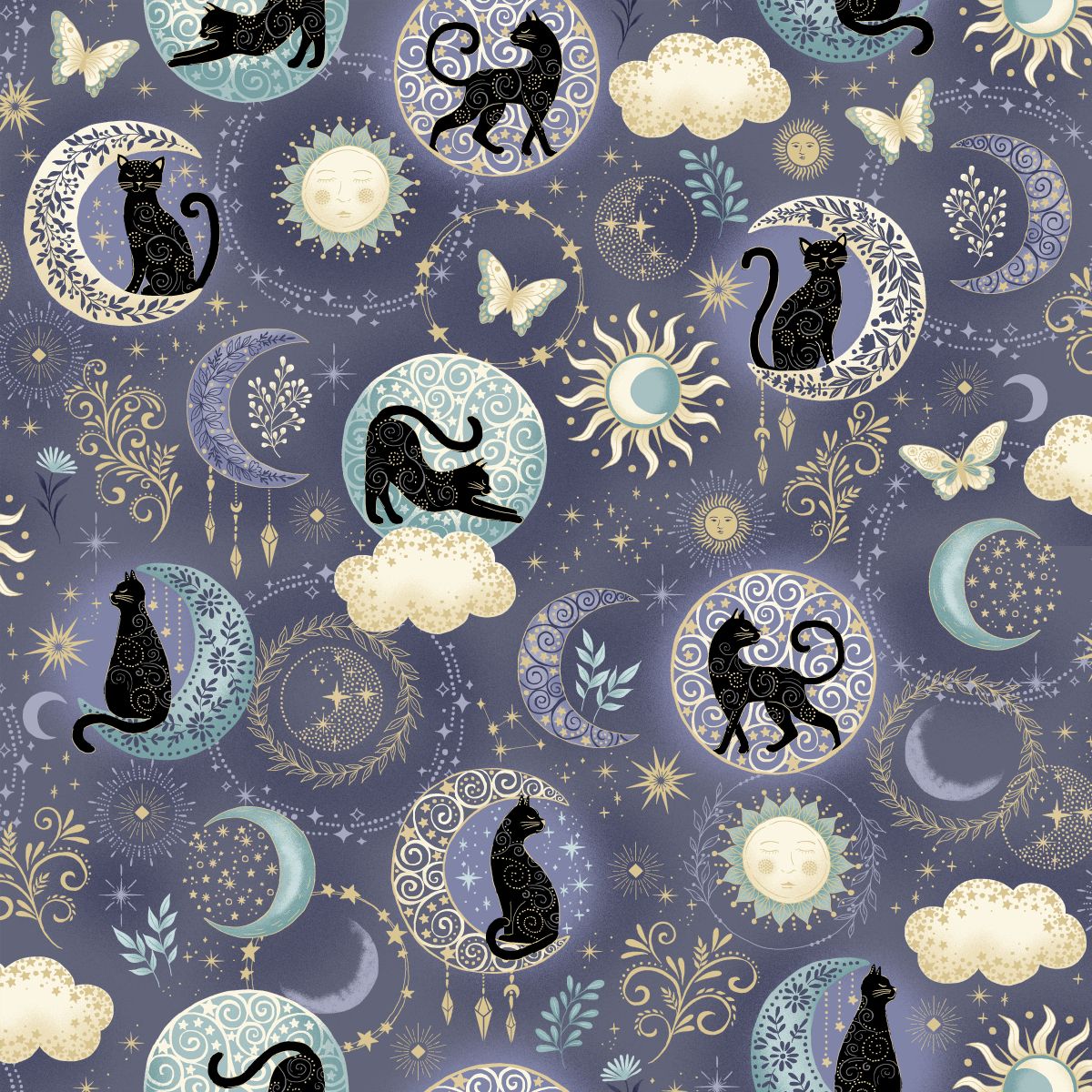 Charmed Twilight Blue - Pili Pala Fabrics